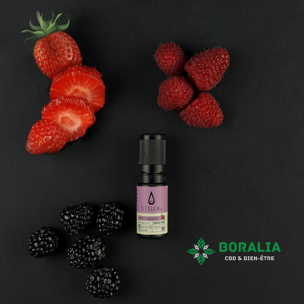 E-LIQUIDE CBD FRUITS ROUGES STILLA® - Boralia - CBD Shop Paris 15